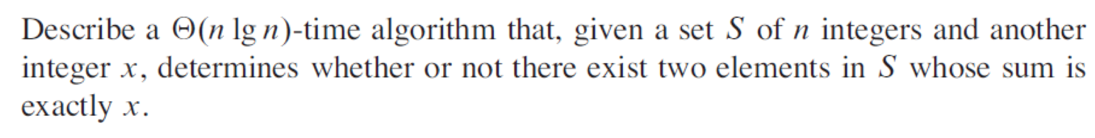 Describe a (n lg n)-time algorithm that, given a set | Chegg.com