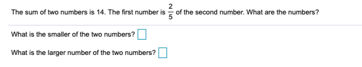 Solved 2 The sum of two numbers is 14. The first number is | Chegg.com