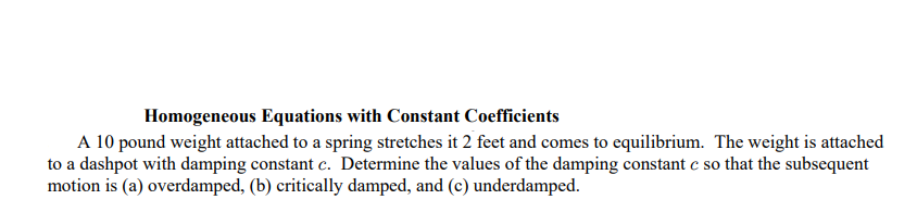 Solved Homogeneous Equations with Constant Coefficients A 10 | Chegg.com