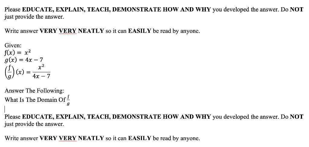 Solved Please EDUCATE, EXPLAIN, TEACH, DEMONSTRATE HOW | Chegg.com