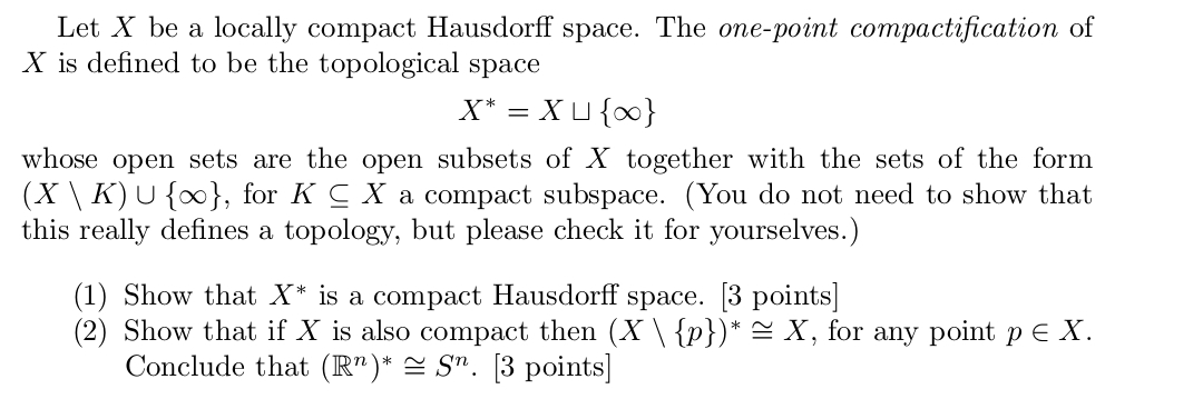 Solved Let X Be A Locally Compact Hausdorff Space The