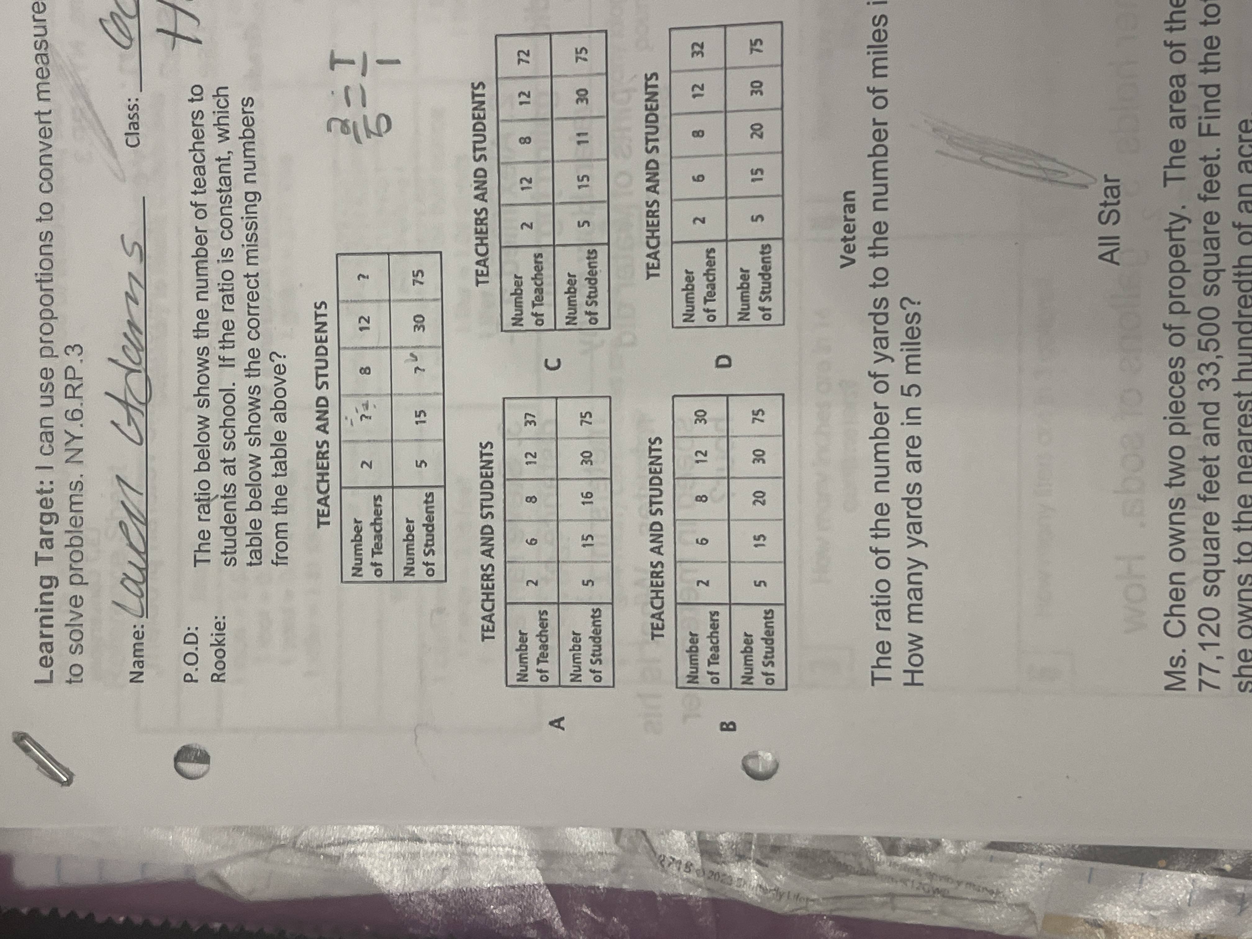 Solved Learning Target: I can use proportions to convert | Chegg.com