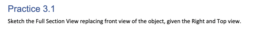 Solved Sketch the Full Section View replacing front view of | Chegg.com