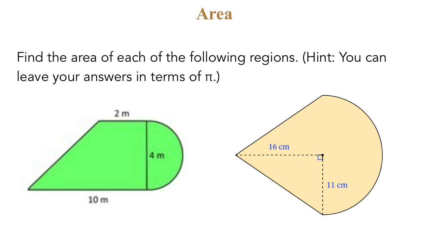 Solved Area Find the area of each of the following regions. | Chegg.com