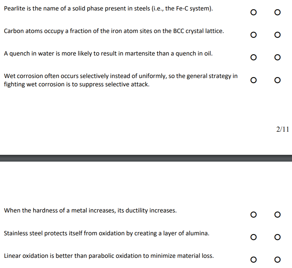 Solved 1. True False Questions (1 point each): True False | Chegg.com