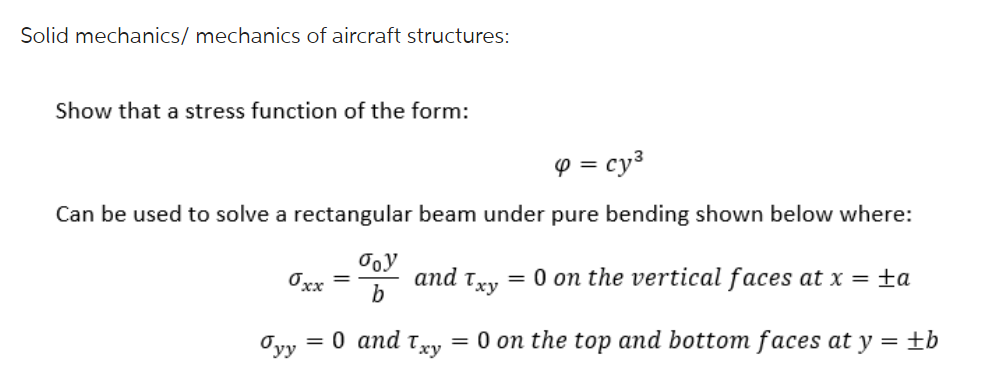 Solved Solid Mechanics / Mechanics of aircraft | Chegg.com