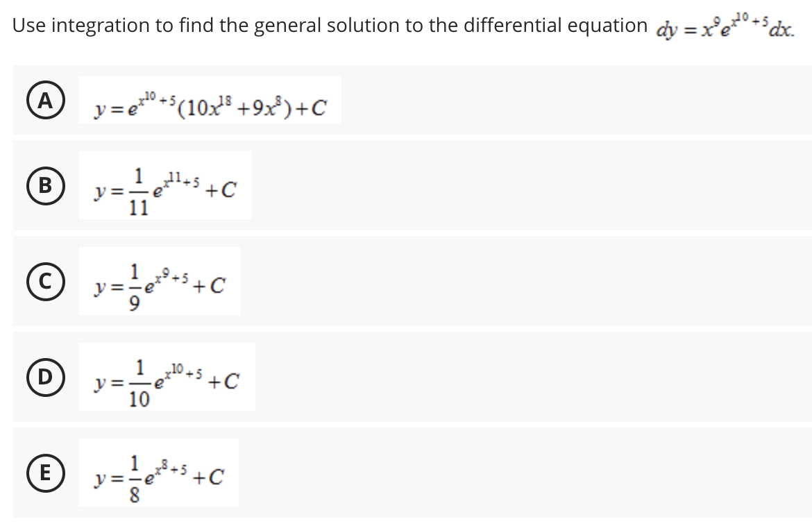 Solved Use integration to find the general solution to the | Chegg.com