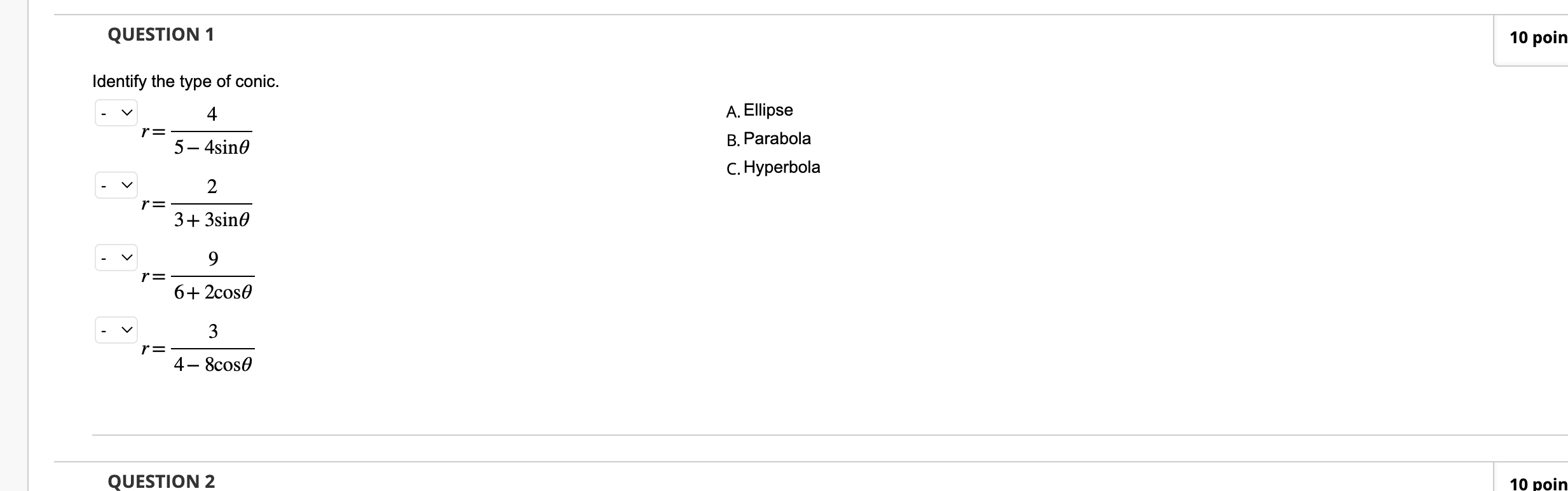 Solved Identify the type of conic. | Chegg.com