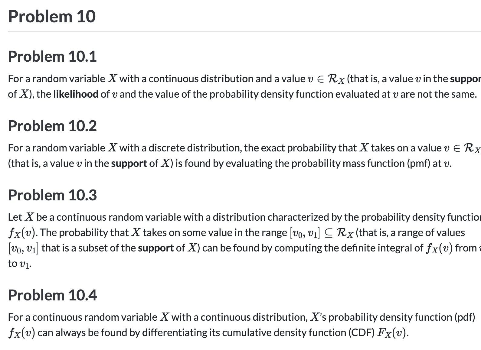 Solved For a random variable X with a continuous | Chegg.com