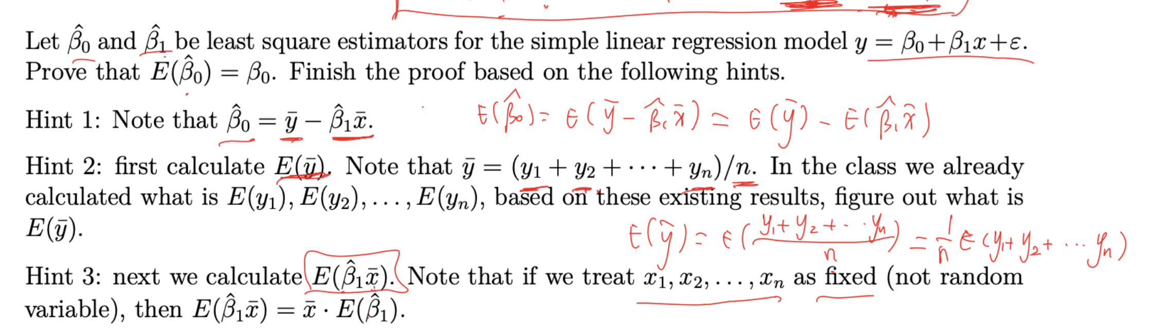 Solved Let β^0 and β^1 be least square estimators for the | Chegg.com