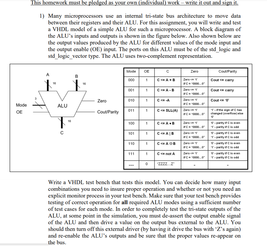 Solved I only need to construct test benches at this point, | Chegg.com