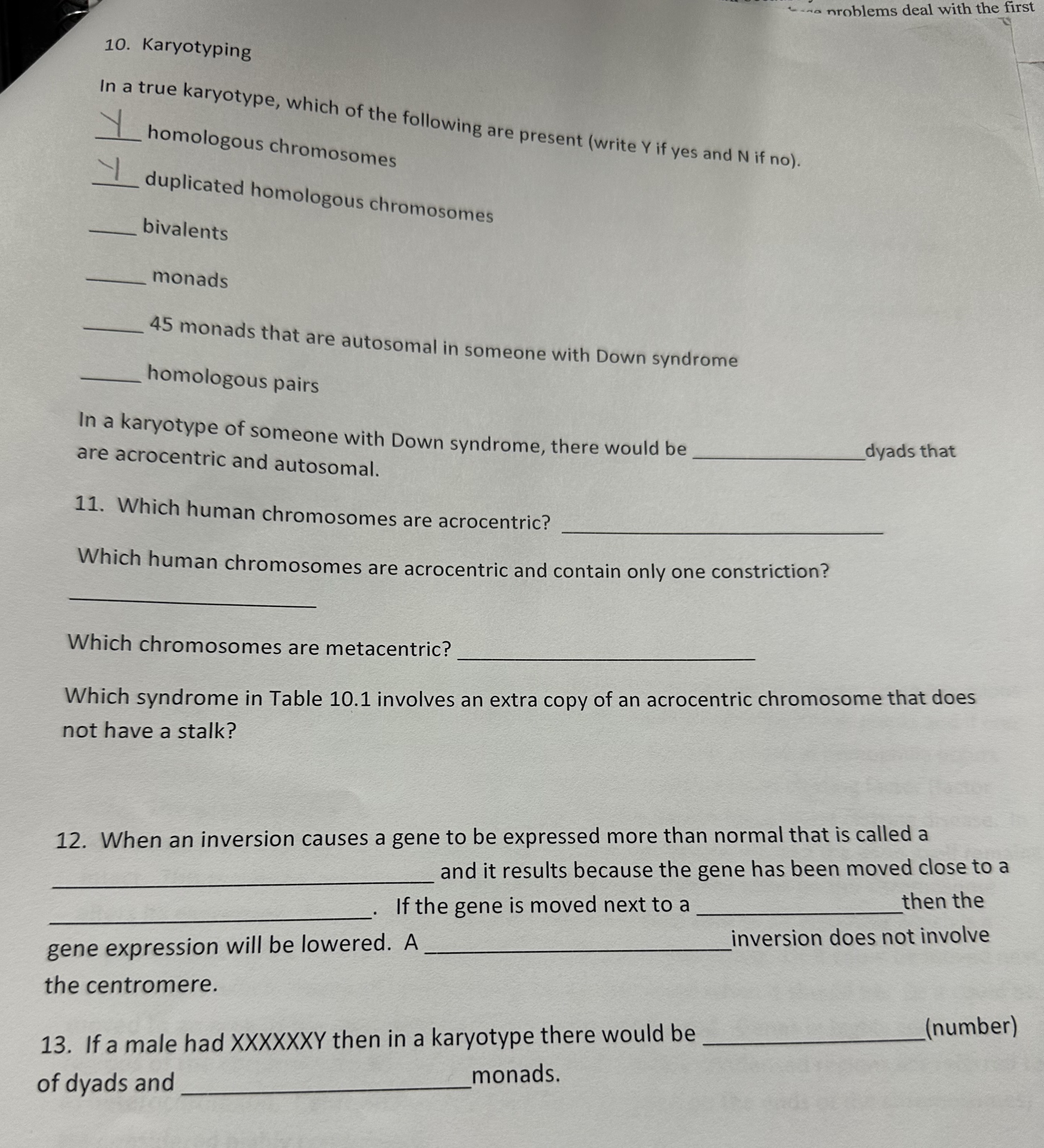 [Solved]: Fill in the blank TABLE 10.1 Variations in Chrom