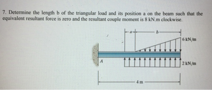 Solved 7. Determine the length b of the triangular load and | Chegg.com