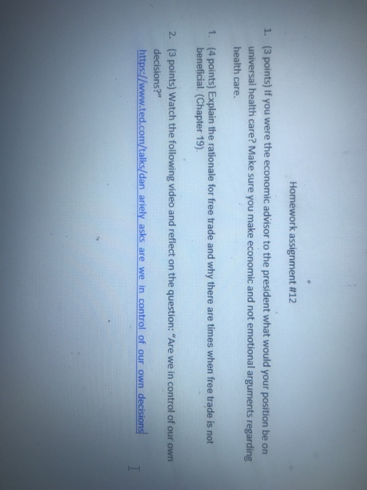 Solved Homework Assignment 12 1 3 Points If You Were The