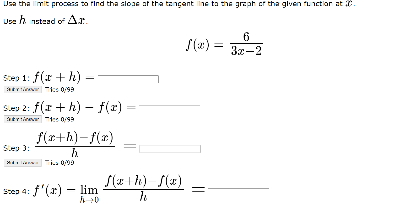 Solved Use the limit process to find the slope of the | Chegg.com