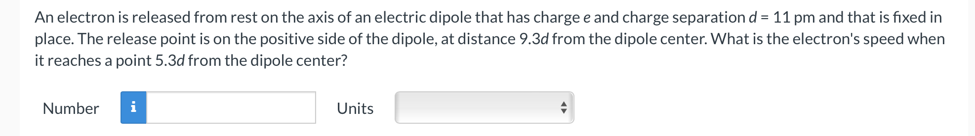 Solved An Electron Is Released From Rest On The Axis Of An