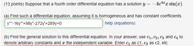 Solved Please Solve B Suppose That A Fourth Order