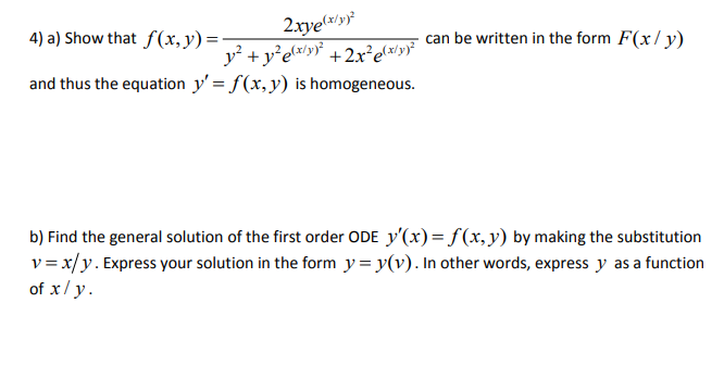 Solved 2xye(/ y2ex xrea/9* 4) a) Show that f(x,y) = can be | Chegg.com