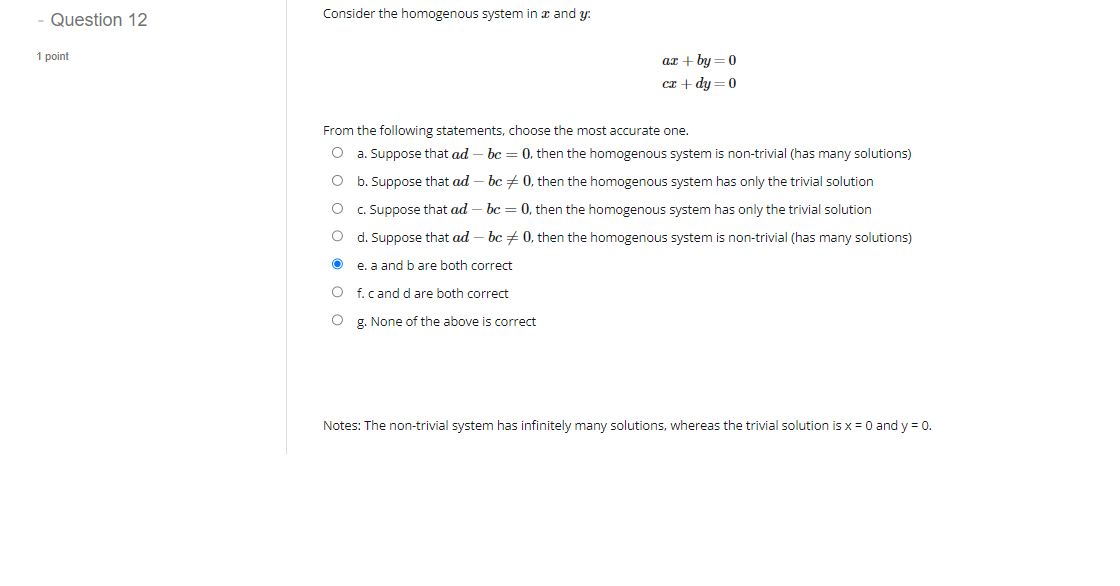 Solved Consider the homogenous system in x ﻿and y ﻿:1 | Chegg.com