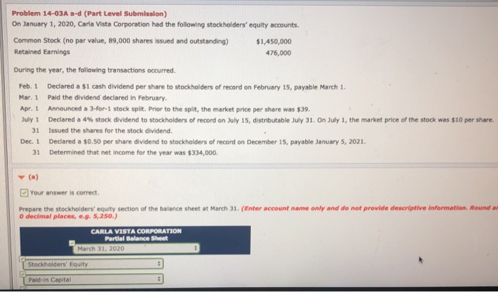 Solved Problem 14-03A a-d (Part Level Submission) On January | Chegg.com