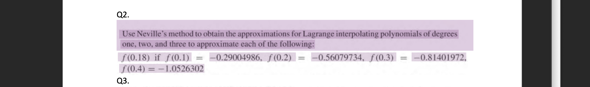 Solved Use Neville's method to obtain the approximations for | Chegg.com