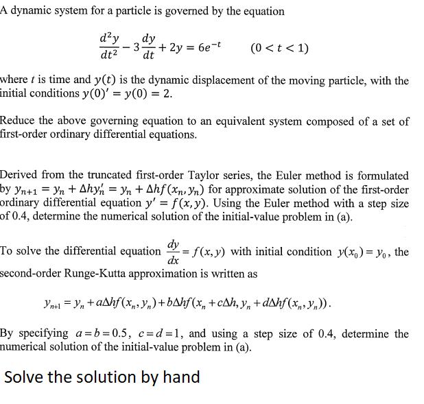 Solved Solve the solution by hand | Chegg.com