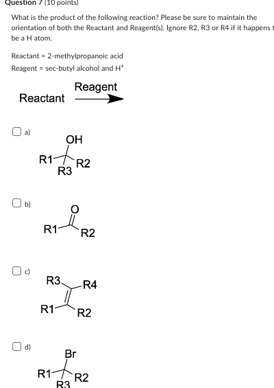 Solved The answer must include the product structure and R1, | Chegg.com