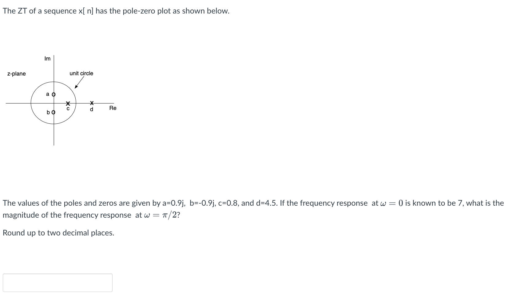 Solved The ZT of a sequence x[n] has the pole-zero plot as | Chegg.com