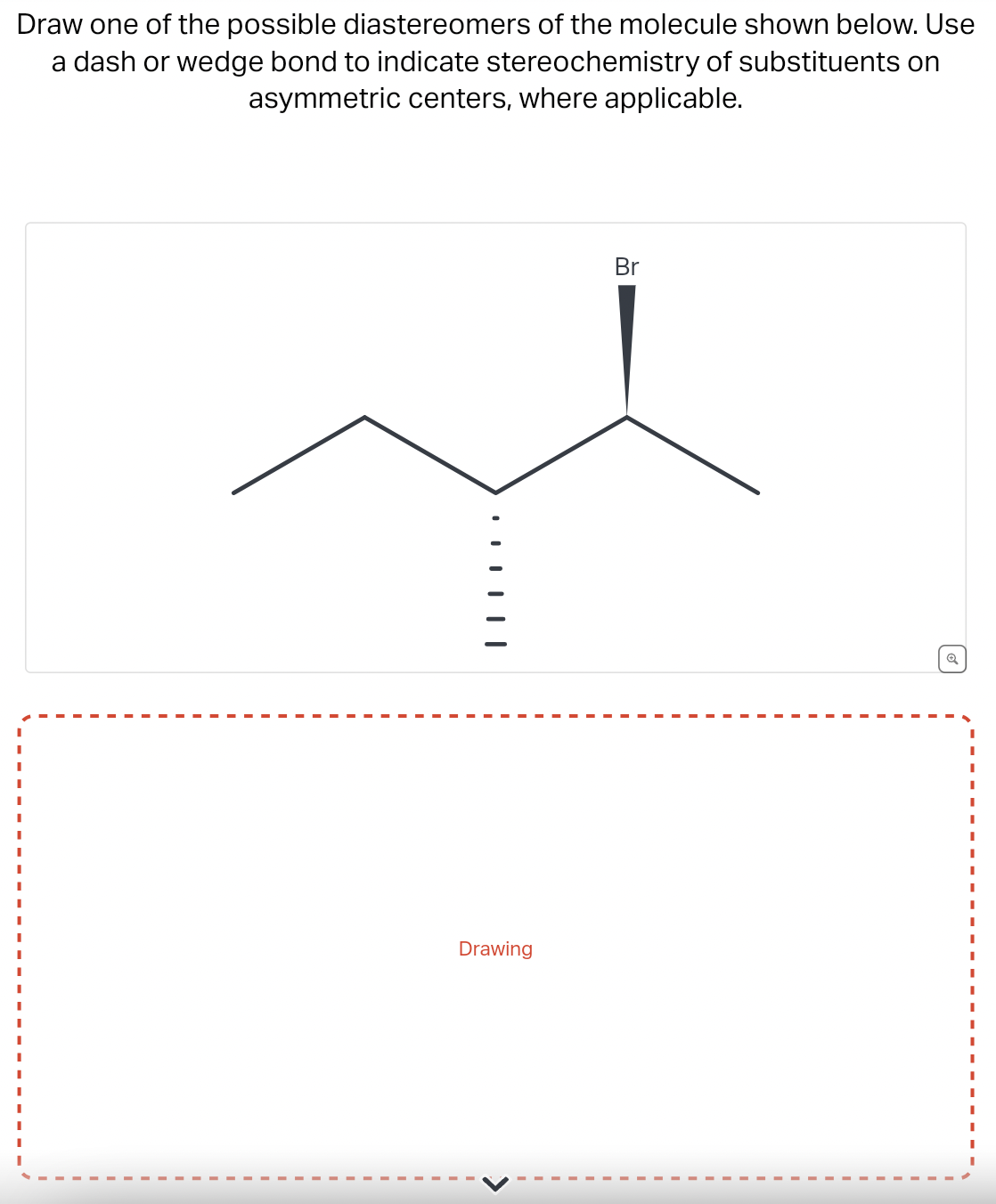 Solved Draw one of the possible diastereomers of the | Chegg.com