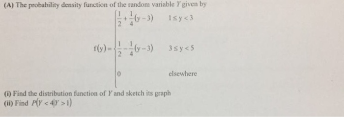 Solved (A) The probability density function of the random | Chegg.com