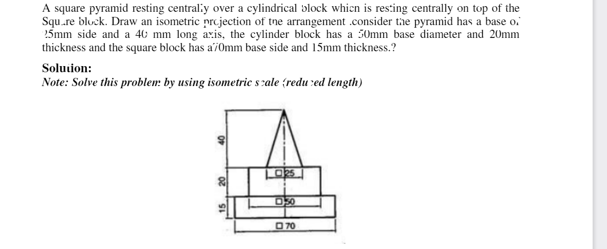 Solved A square pyramid resting centraliy over a cylindrical | Chegg.com
