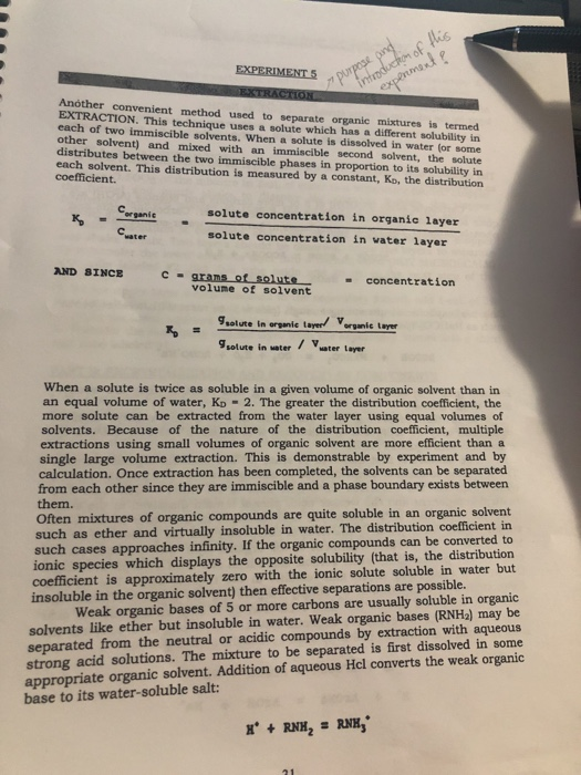 Solved Another convenient method used to separate organic | Chegg.com