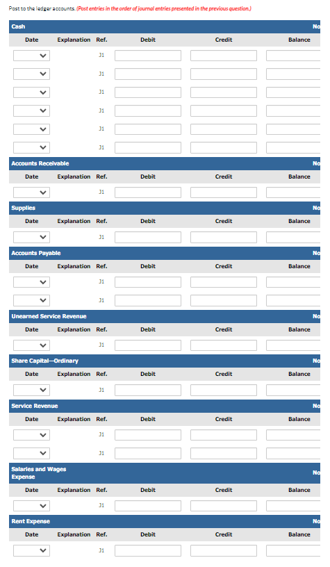 Solved Journalize the transactions. (Record entries in the | Chegg.com