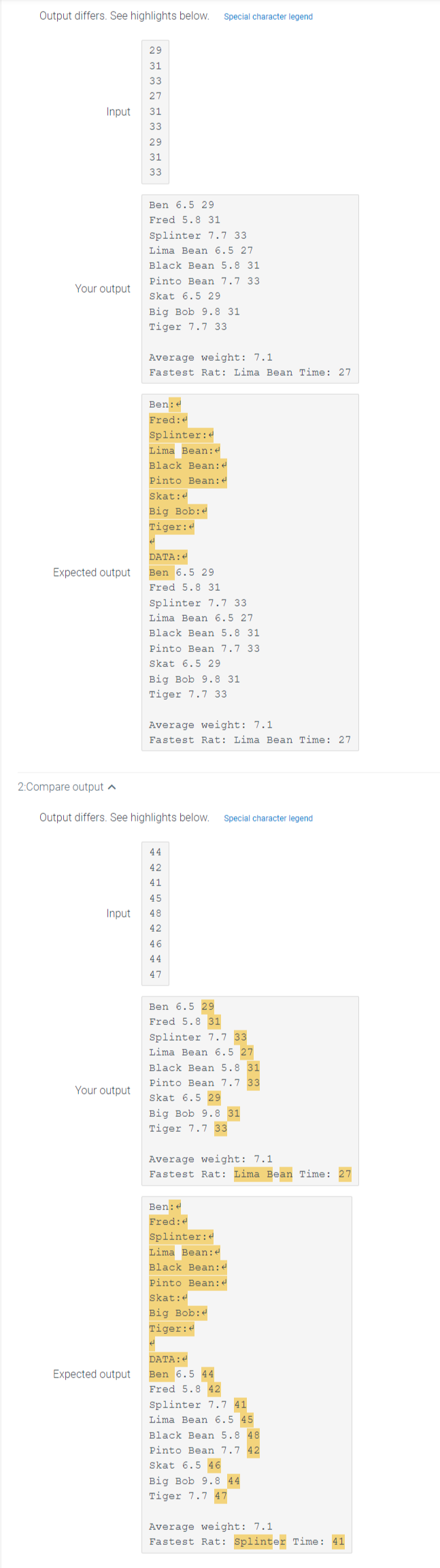 Solved 7.4 LAB: Lab Rats Write a program that stores the | Chegg.com