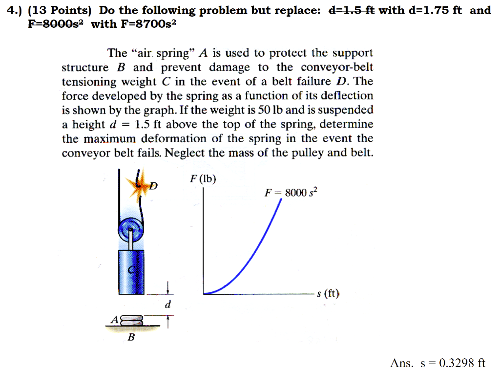 Solved 4.) (13 Points) Do the following problem but replace: | Chegg.com