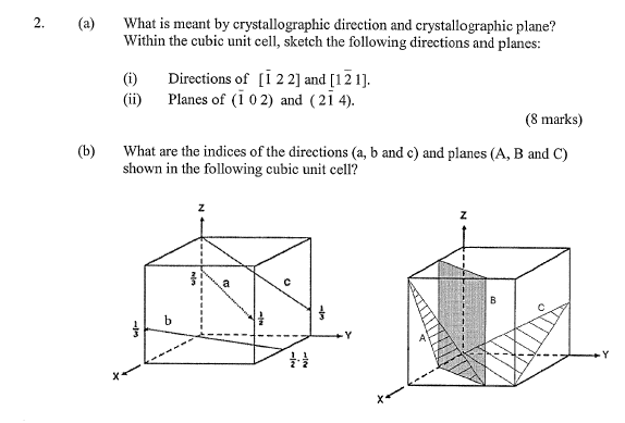 Solved 2. (a) What is meant by crystallographic direction | Chegg.com