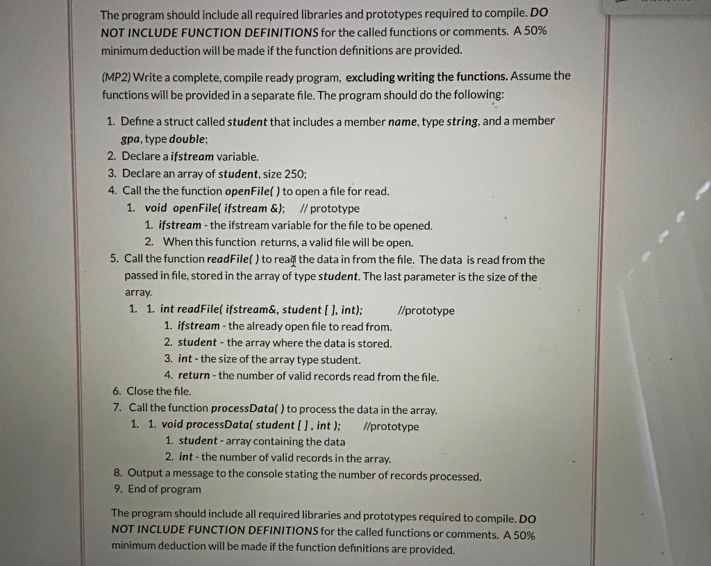 Solved The program should include all required libraries and | Chegg.com