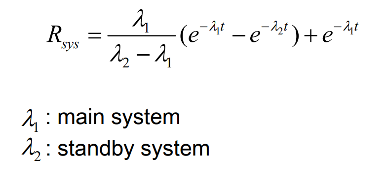 Solved Rsys=λ2−λ1λ1(e−λ1t−e−λ2t)+e−λ1t λ1 : main system λ2: | Chegg.com