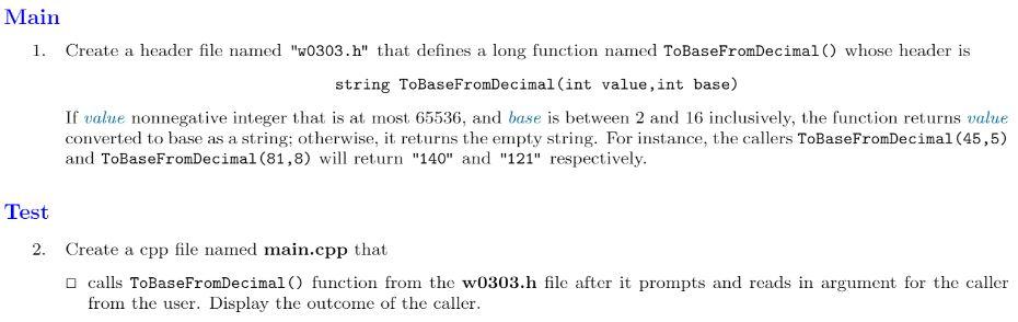 Solved No code was provided. The assignment must be | Chegg.com