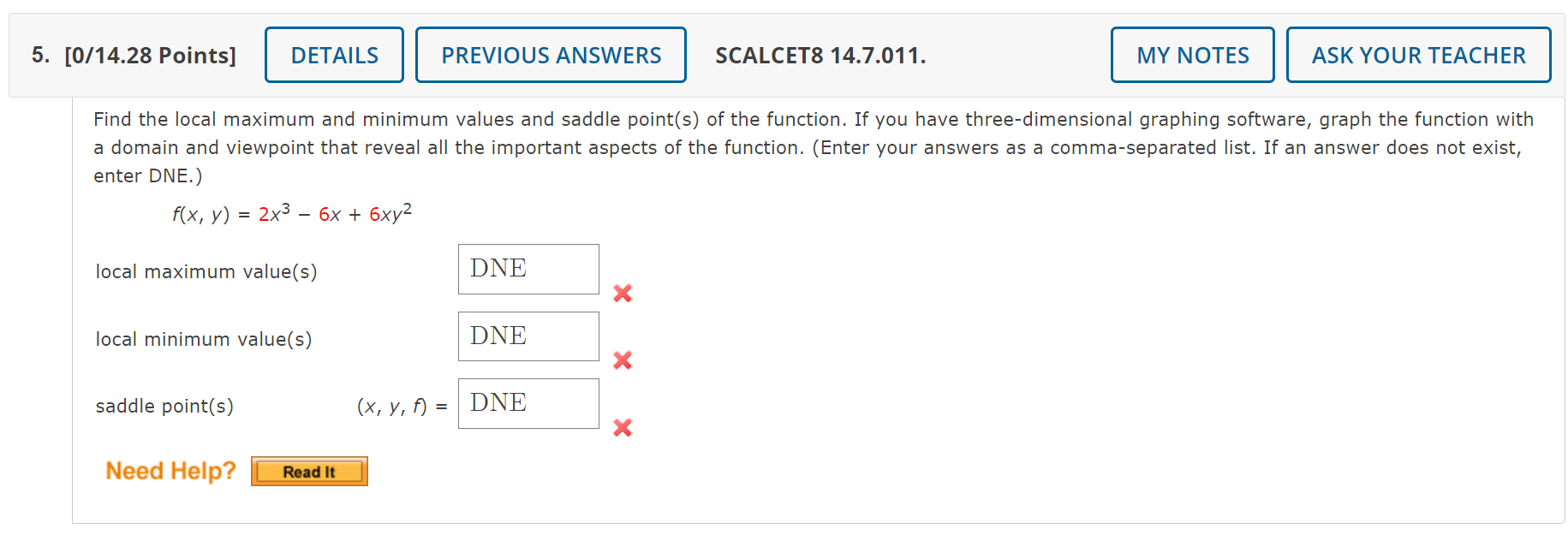 Solved 5. [0/14.28 Points] DETAILS PREVIOUS ANSWERS SCALCET8 | Chegg.com