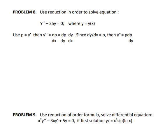 Solved PROBLEM 8. Use reduction in order to solve equation : | Chegg.com