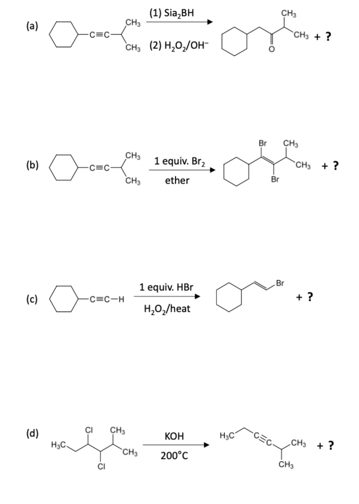 Solved (1) Sia BH CH3 C=C- CH3 + ? CH3 (2) H202/OH- Br CH3 | Chegg.com