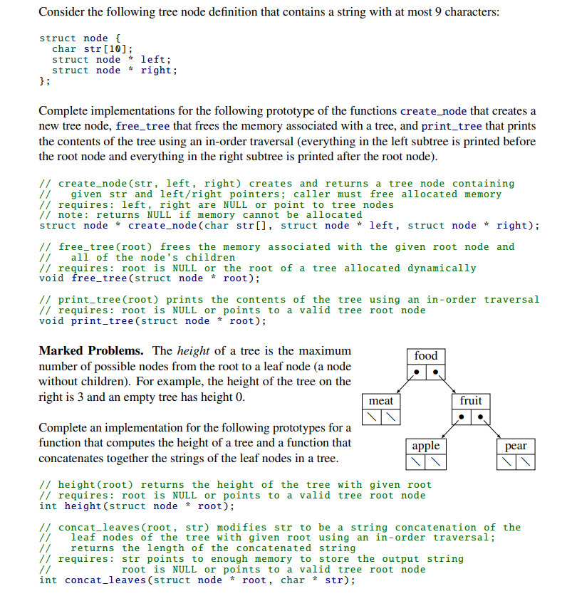 Solved Consider the following tree node definition that | Chegg.com