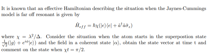 Solved It is known that an effective Hamiltonian describing | Chegg.com