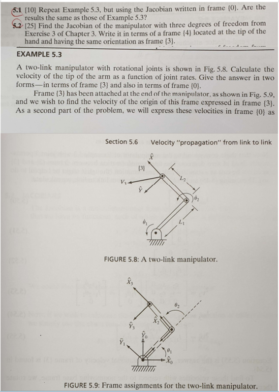 Solved 5.1 [10] Repeat Example 5.3, but using the Jacobian | Chegg.com