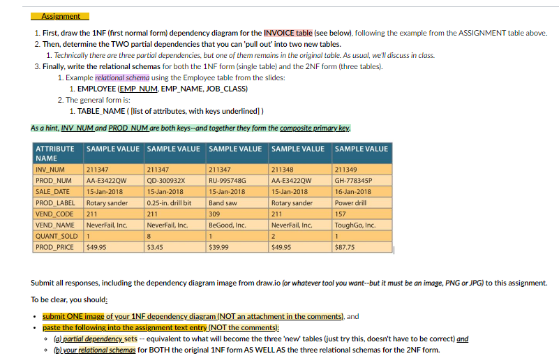 Solved #04 - Normalization (intro, 1NF->2NF) 10 Possible | Chegg.com