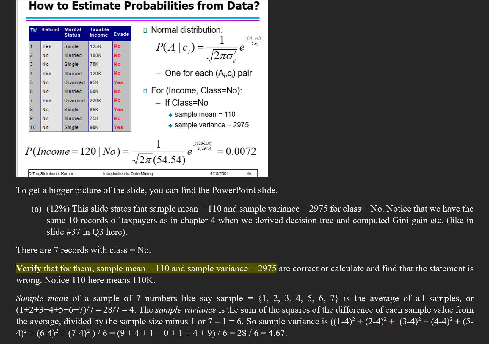 Solved How to Estimate Probabilities from Data? Normal | Chegg.com