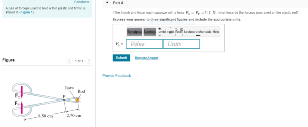 Solved Part A Constants A pair of forceps used to hold a | Chegg.com