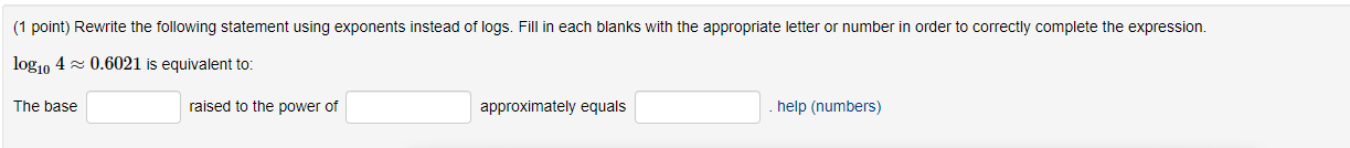 Solved (1 point) Rewrite the following statement using | Chegg.com