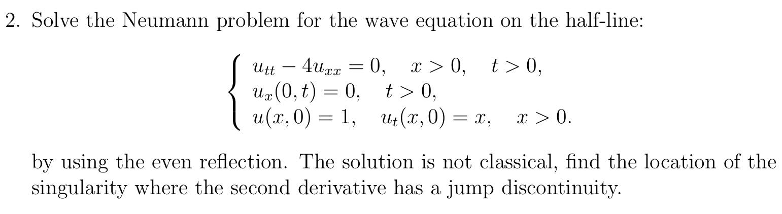 Solved Solve the Neumann problem for the wave equation on | Chegg.com